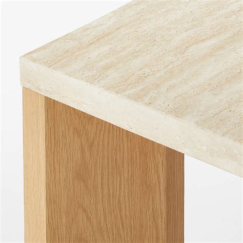 Sydney Rectangular Travetine Dining Table With White Oak Legs 955