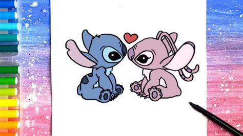 Angel And Stitch Drawing Tutorial I Easy Cute Stitch Drawing Lilo