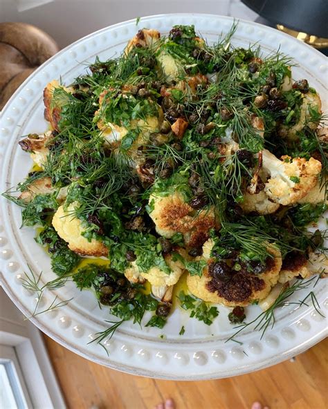 Charred Cauliflower With Preserved Lemon And Currant Chimi Eden Eats