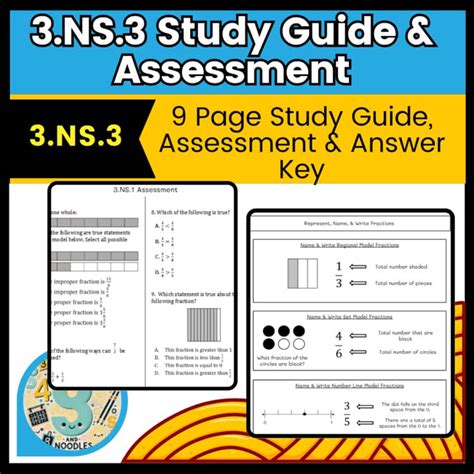 3ns3 Fractions Study Guide And Assessment By Numbers And Noodles Tpt
