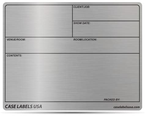 Standard Metal Case Label Mcl111295 Case Labels Usa