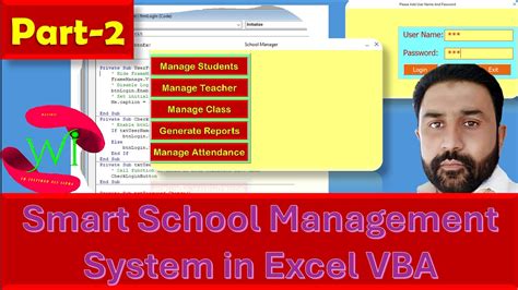 Smart School Management System In Excel Vba Part 2vba Code For Login