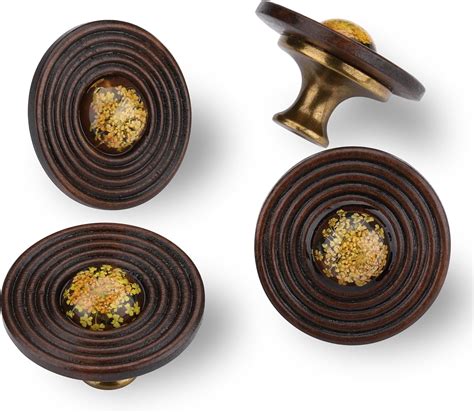Marguerasw 4 Pack Vintage Antique Brass Cabinet Knobs Retro Kitchen Cabinet Knobs Antique Brass