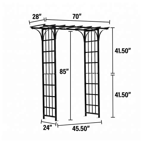 Eden Park Arbor Arch 45 Inch Wide Metal Garden Arbor H Potter