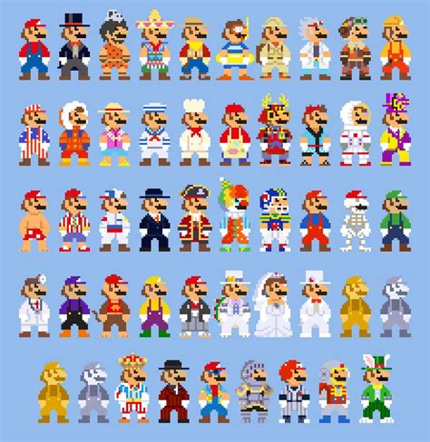 Super Mario Odyssey Costumes 8 Bit Sprites By Lustriouscharming On