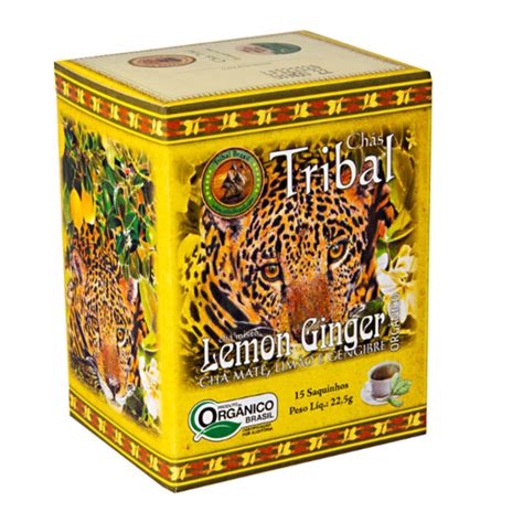 Chá Lemon Ginger Orgânico Caixa 15 Sachês Tribal Chás Cia Da Saúde