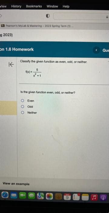 Solved Classify The Given Function As Even Odd Or Neither Chegg