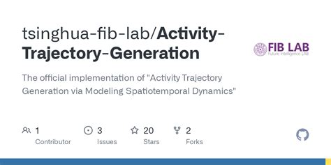 Github Tsinghua Fib Labactivity Trajectory Generation The Official