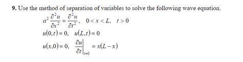 Solved Use The Method Of Separation Of Variables To Solve Chegg