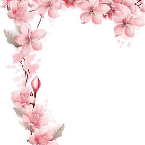 Valentine Soft Pink Flower Vertical Border Valentine Flower Flower