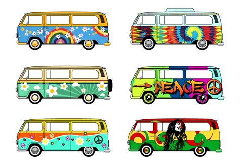 Free Hippie Bus Vector Hippie Bus Hippie Bus Art Bus Art
