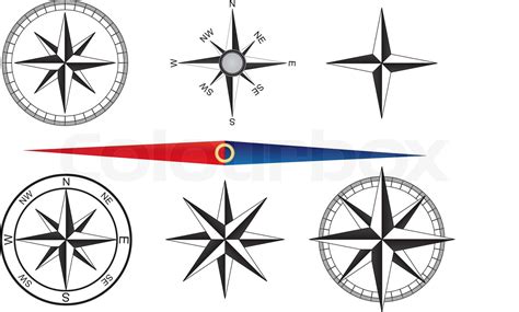 Compass Vector Set Stock Vector Colourbox