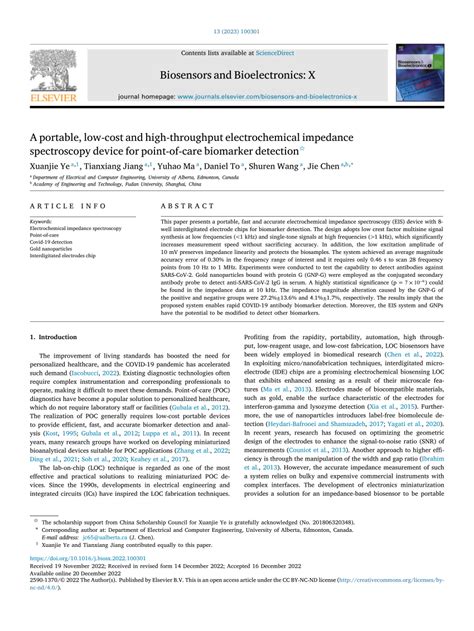 Pdf A Portable Low Cost And High Throughput Electrochemical Impedance Spectroscopy Device For