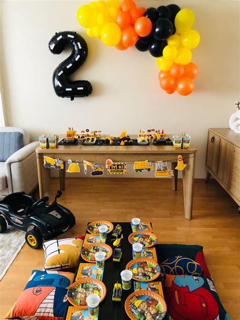 Construction Theme Birthday Party Inşaat Temalı Doğumgünü 2024 Doğum Günü 1 Doğum Günü