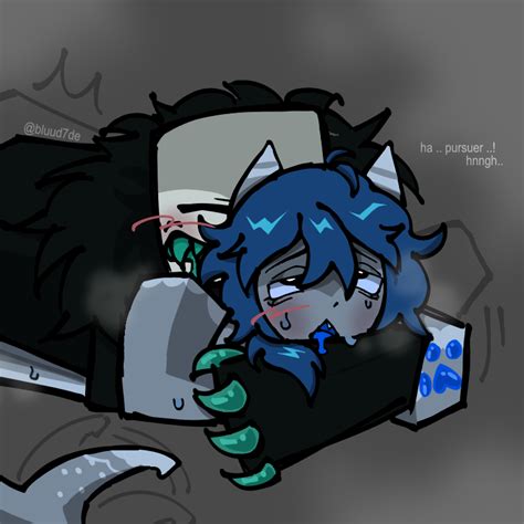 Rule 34 2boys Blocky Body Blue Hair Clawed Fingers Claws Die Of Death