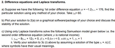 Difference Equations And Laplace Transformsa