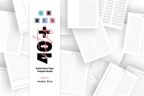 Digital Notes Template Bundle Pack Graphic By Mnt Creator · Creative