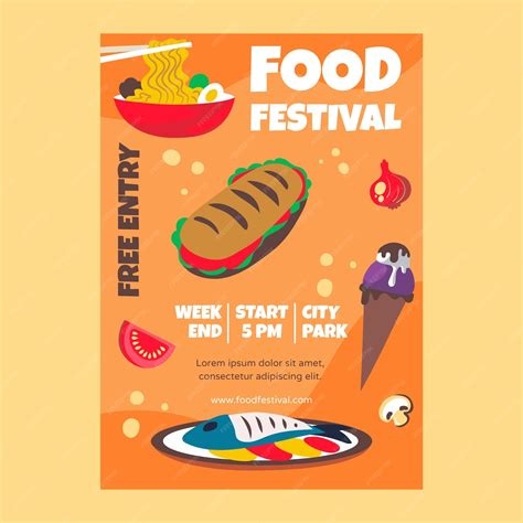 Free Vector Flat Design Food Festival Poster Design