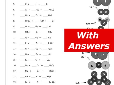 Balancing Chemical Equations Easy Worksheet Gcse Teaching Resources