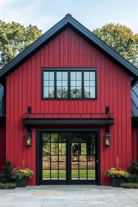 40 Stunning Barn Style Houses Red Barn Pool Barn Front House Colors