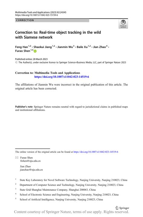 Correction To Real Time Object Tracking In The Wild With Siamese Network Request Pdf