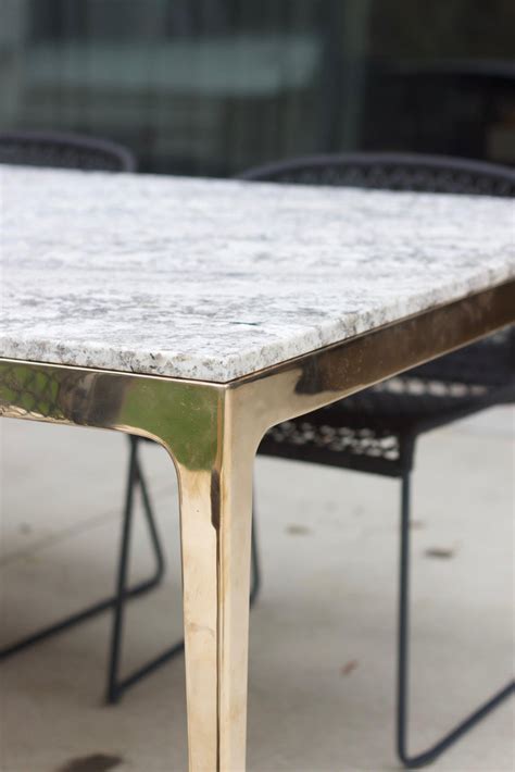 Barbera Bronze Square Dining Table Modern Solid Bronze Base With