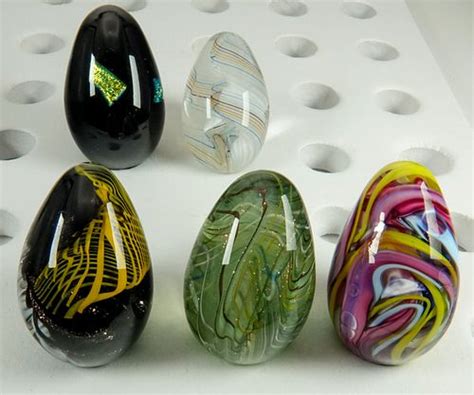 Contemporary Handmade Rolf Wald 5 Eggs Sold At Auction On 23rd
