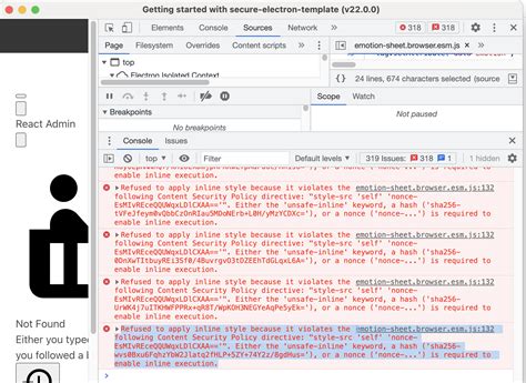content security policy csp restrictions with electron and emotion in