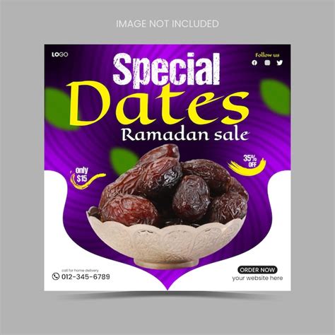 Premium Vector Ramadan Special Fresh Dates Fruit Sale Social Media