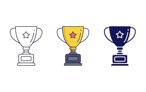 트로피 벡터 아이콘 프리미엄 벡터