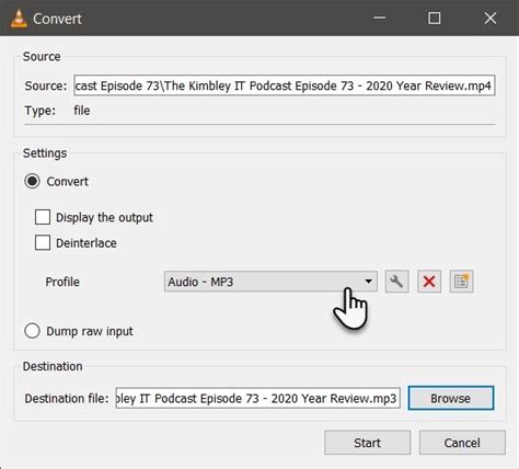 how to extract audio from an mp4 video file to mp3 using vlc media