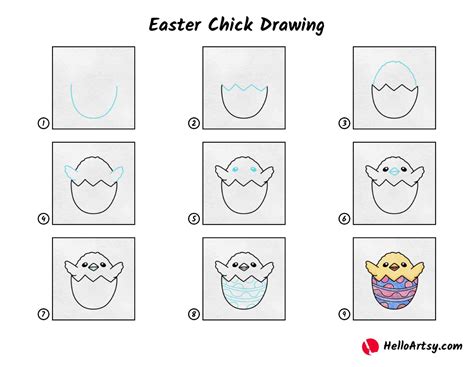 Easter Chick Drawing Helloartsy