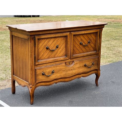 1980s Vintage French Provincial Style Oak Buffet Server Chairish