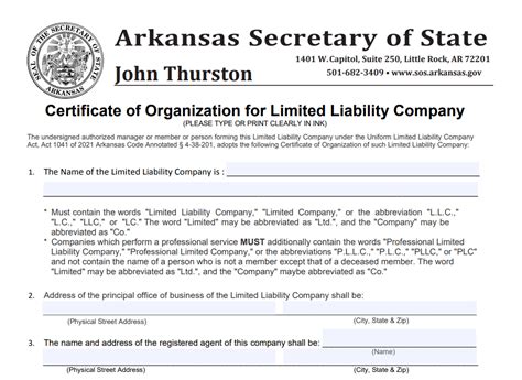 How To Start An Llc In Arkansas In 7 Steps