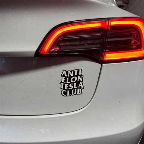 Anti Elon Tesla Club Die Cut Static Cling Vinyl Non Adhesive Window