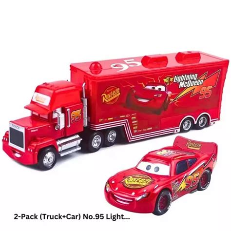 Disney Pixar Cars Lightning Mcqueen Jackson Storm Mack Hauler Truckcar
