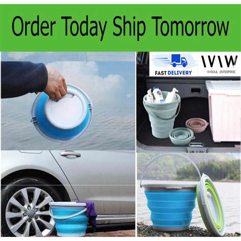 Ready Stock Foldable Bucket Baldi Lipat Folding Pail Car Washing Bathroom Pail Baldi Air