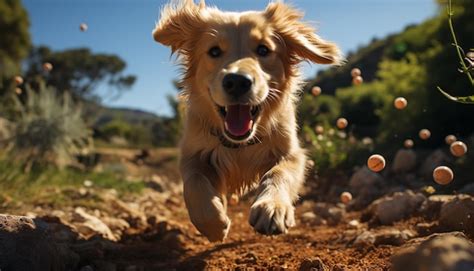 Premium Ai Image Cute Puppy Playing In The Grass Enjoying The Summer