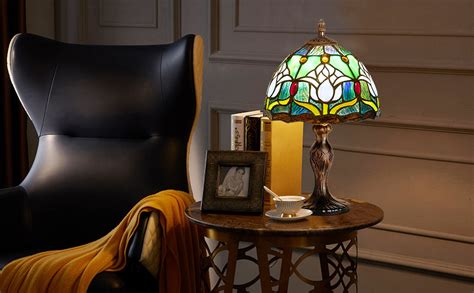 Miaoke Stained Glass Table Lampstained Glass Crystal Bead Style Table