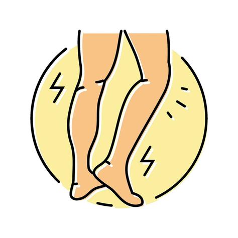 Difficulty Walking Balancing Disease Symptom Color Icon Vector