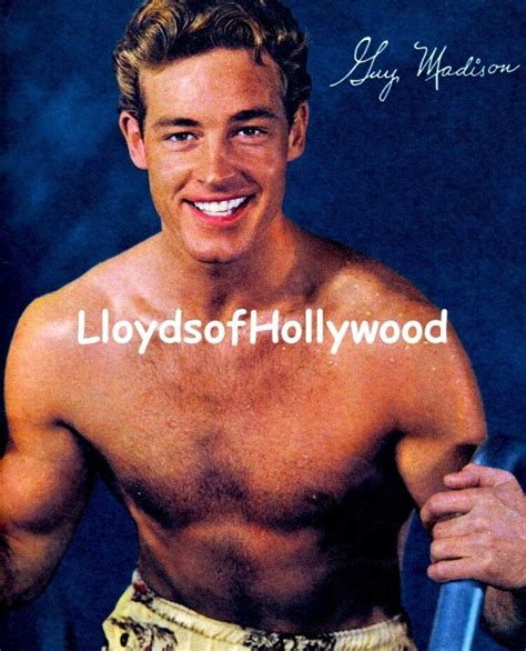 Guy Madison Handsome Hollywood Actor Hunk In Pool Color Photograph 1945