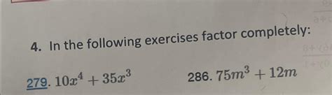 Solved In The Following Exercises Factor Chegg