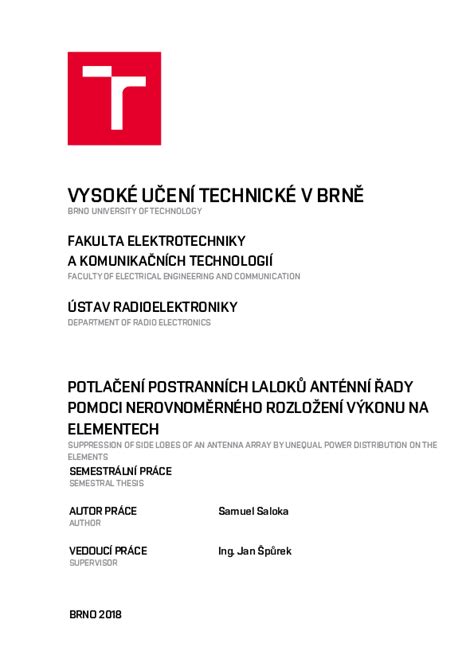 Pdf Suppression Of Side Lobes Of An Antenna Array By Unequal Power Distribution On The Elements