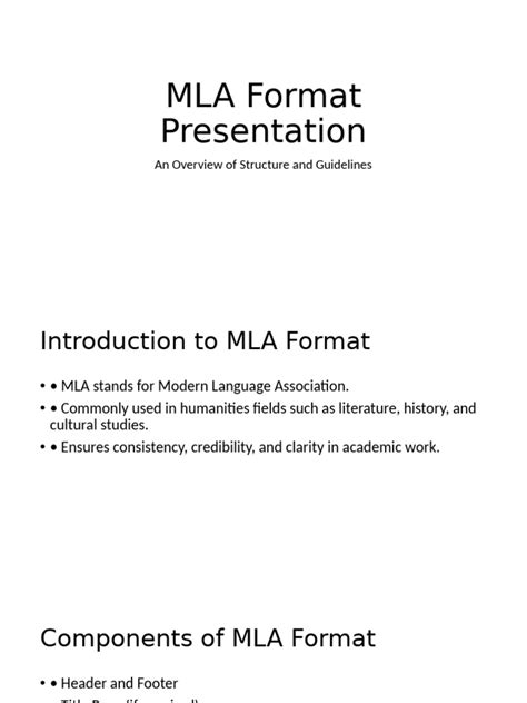 Mla Presentation Pdf