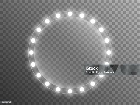 조명이있는 거울 흰색 램프가 있는 화장 거울 은색 전구가 있는 조명 프레임 빛나는 유리 템플릿입니다 벡터 그림 전기 조명에 대한 스톡 벡터 아트 및 기타 이미지 Istock