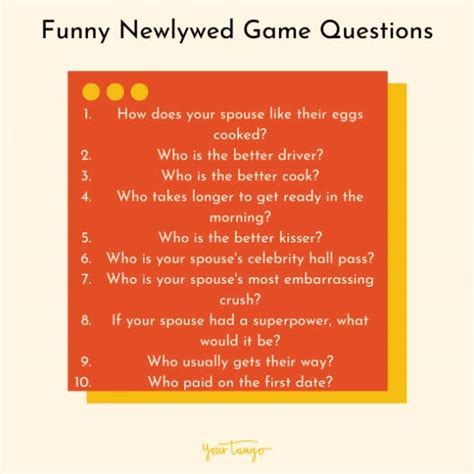 300 Newlywed Game Questions And How To Play At Home Yourtango