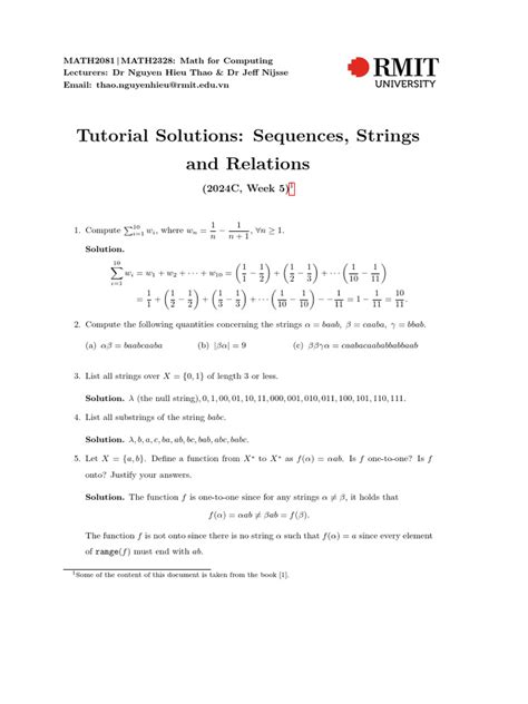 Solutions Week 5 Pdf Mathematical Analysis Mathematical Relations