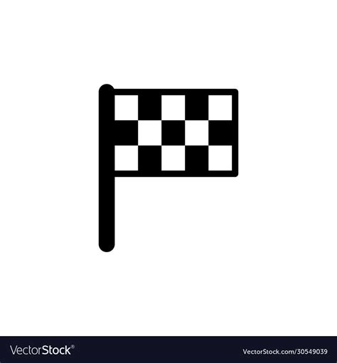 Checkered Flag Glyph Icon And Pennant Symbol Vector Image