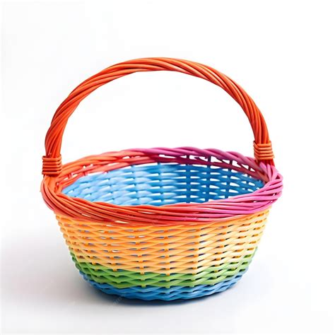 Premium Photo Colorful Wicker Basket Decorative Basket