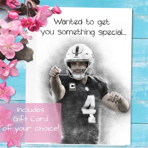 Las Vegas Raiders Derek Carr Greeting Card T Card Included The